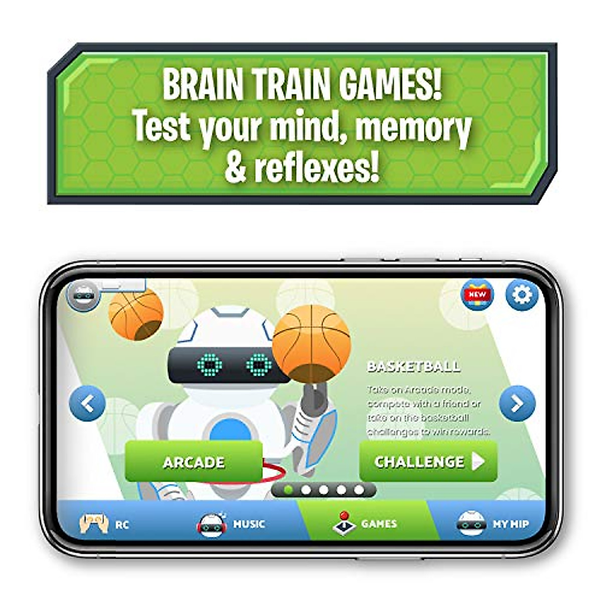 WowWee MiP Arcade - Interactive Self-Balancing Robot - Play App-Enabled or Screenless Games with RC, Dancing & Multiplayer Modes