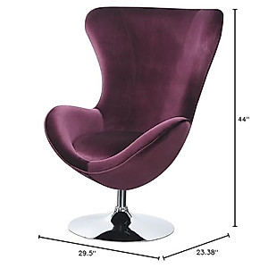 Purple Accent Chair, Wood Chair Indoor Armchair Comfy Modern Home Furniture for Living Room 23.38" L X 29.5" W 44" H