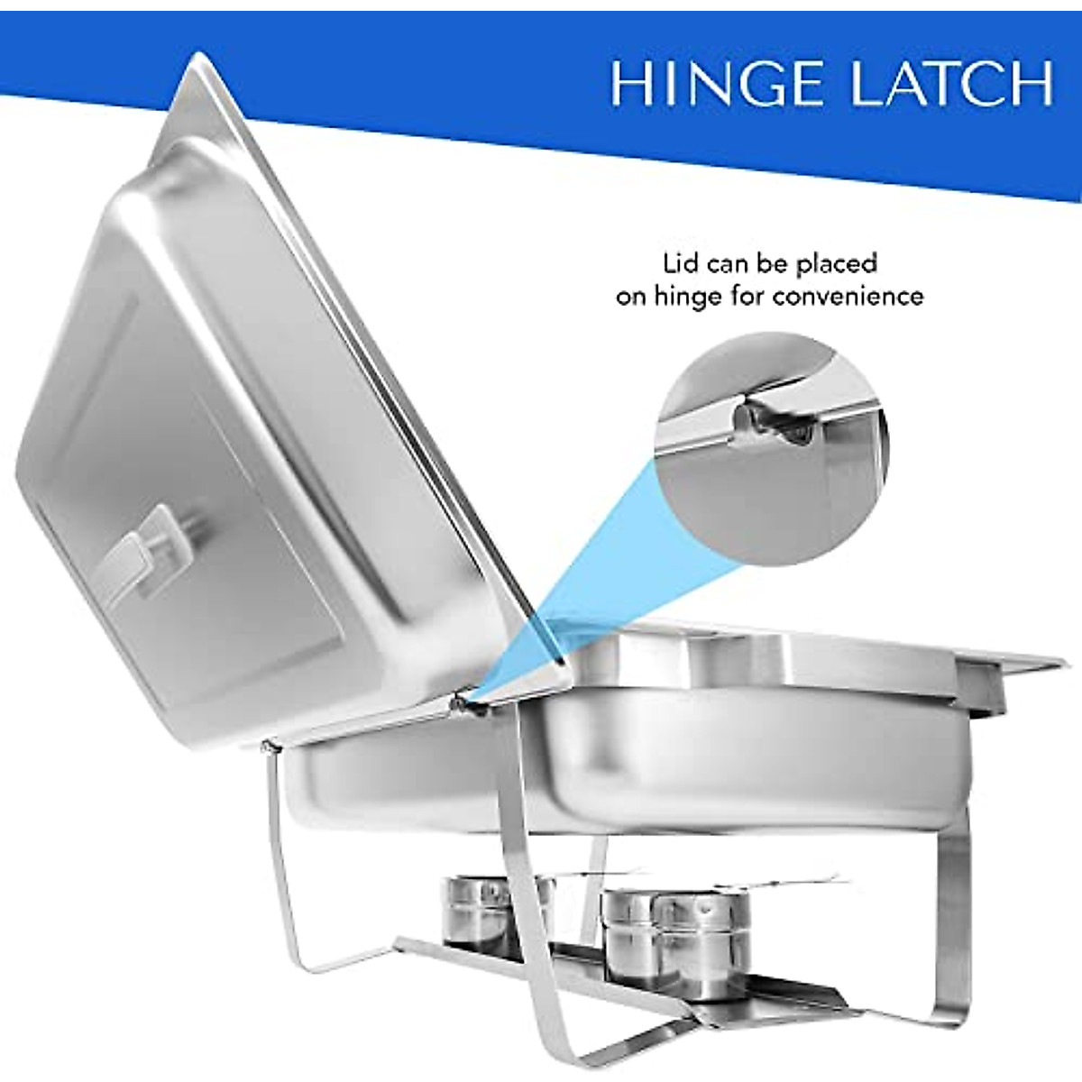 ALPHA LIVING 70012-Gray 2 Pack 8QT Chafing Dish High Grade Stainless Steel Chafer Complete Set, 8 Qt, Alpine Gray Handle