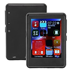 Mp3 Player with Bluetooth 5.0, Full Touch Screen Mp3 Mp4 Player, Portable HiFi Sound Walkman Digital Music Player with FM Radio, Supports up to 256GB (Black)