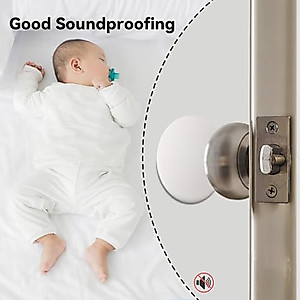 JULBEAR Door Stopper Wall Protector, 12PCS Door Knob Stoppers Wall Protector with Strong Back Adhesive,Quiet, Shock, Absorbent Silicone, Door Handle Bumpers and Protect Wall Surfaces (Round 2 inch)