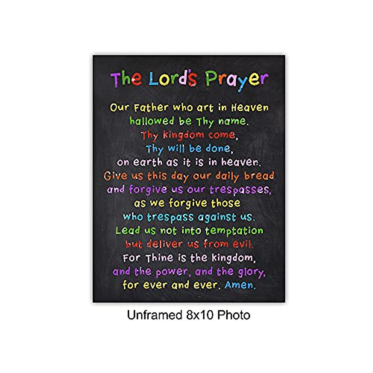 Lords Prayer Wall Decor - Ten Commandments Wall Decor - Religious Decor - Christian Wall Art - Kids, Boys Room, Girls Bedroom, Toddler Room, Nursery - Catholic Gifts - Blessed Inspirational Scripture