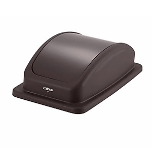 Winco Cover for PTC-23B, Medium, Brown, Plastic, Manual-Lift, Trash Can