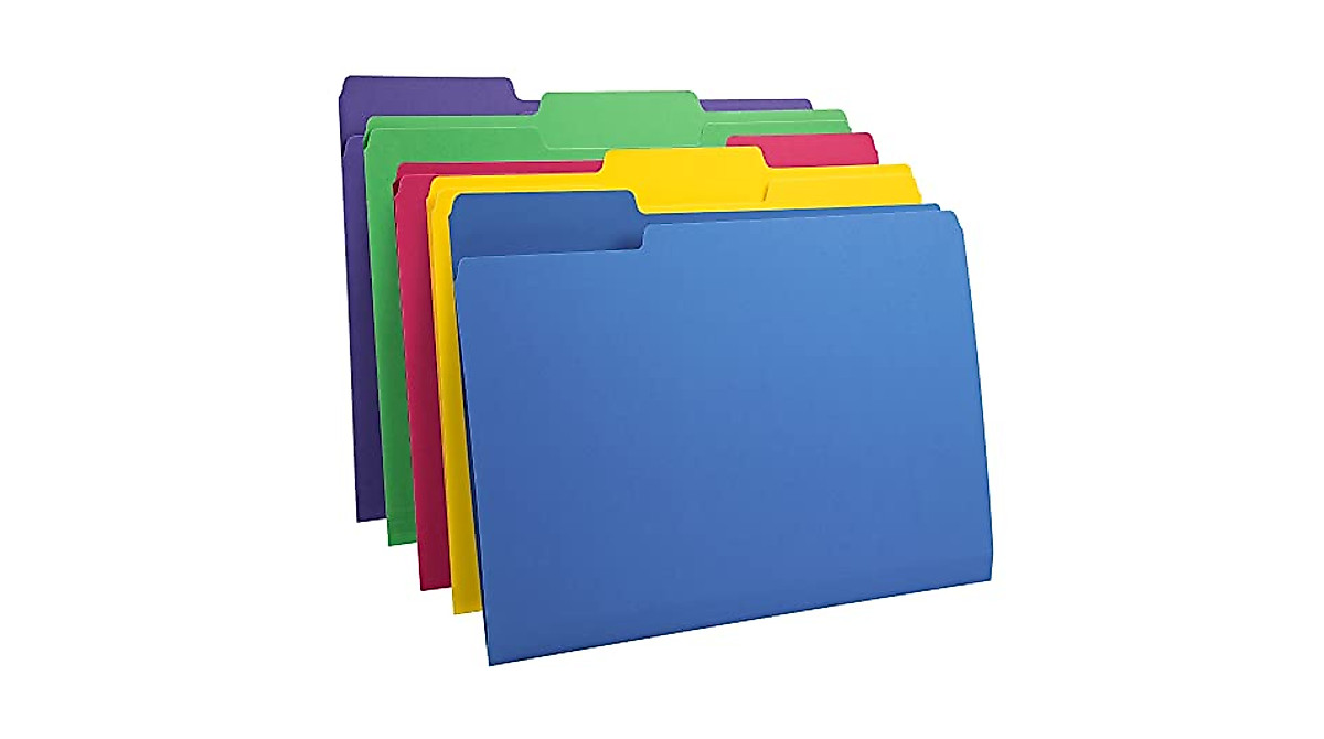 Amazon Basics File Folders - Durable 50-Pack for Office & Home