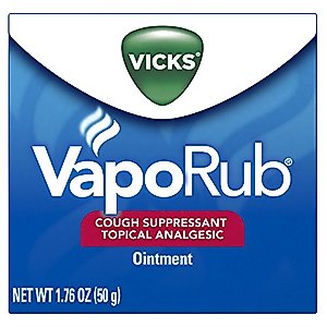 Vicks VapoRub Cough Suppressant Chest and Throat Topical Analgesic Ointment, 1.76 Ounce