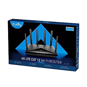 Cudy 4G LTE Cat 12 WiFi Router, LTE Modem Router, Qualcomm Chipset, Dual SIM 4G Cellular Router, AC1200 Dual Band WiFi, 4 Gigabit Ports, OpenVPN, WireGuard, Band Lock, TTL, at Command