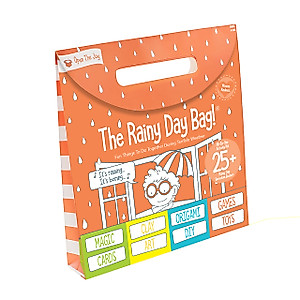 Open The Joy Rainy Day Activities for Kids, Activity Bag Includes Wooden DIY Project, Card Games, Activity Booklet, Craft kit for Kids Ages 4+