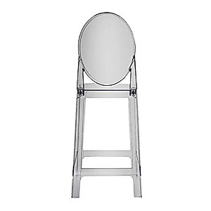 2xhome Transparent Modern Mid Century Armless With Back Ghost Counter Height Bar Stool Chair 25",