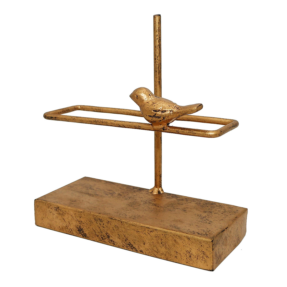 Freestanding Classic Cocktail Napkin Holder with Cast Iron Bird Design, Tabletop Tissue Dispenser, Bronze