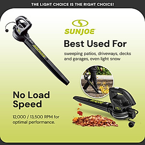 Sun Joe SBJ597E 6-Amp 155 Mph Electric Leaf Blower