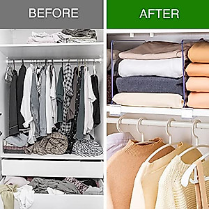 Fixwal 12pcs Shelf Dividers for Closet Organization Acrylic Shelf Divider for Wooden Shelving, Wood Shelf Organizer for Closet, Bedroom, Kitchen and Office