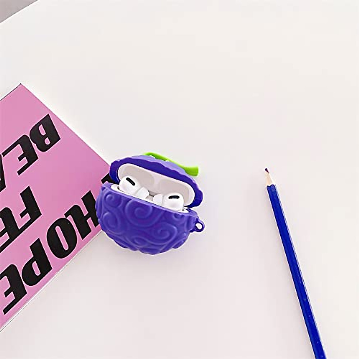 Silicone Case for Airpod Pro/Pro 2 (2022), Cute Cartoon Character 3D Anime One Piece Element Kawaii Air pod Case with Keychain for Men Women Boys Girls Teens (Devil Fruit Pro/Pro 2)