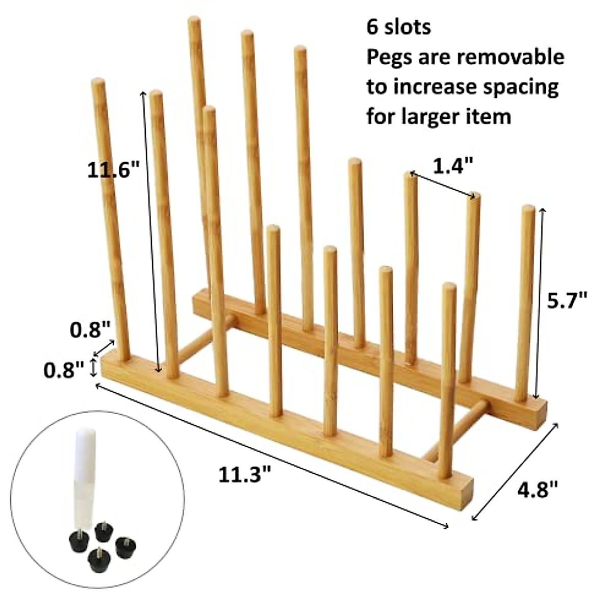 altCooking Hub Bamboo Plastic Bag Drying Rack & Bamboo Bottle Brush - Multipurpose Dish Drying Rack for Silicone Reusable Bags, Baby Bottles, Water Bottles, Plates, Wine Glasses