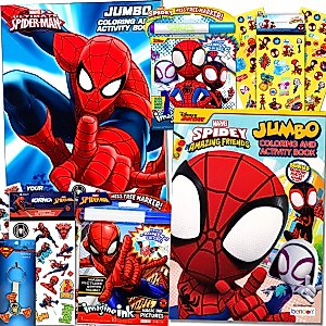 Amazing Spidey Spiderman Superhero Coloring Activity Set Bundle with Coloring Books, Stickers, Imagine Ink Coloring Book and More