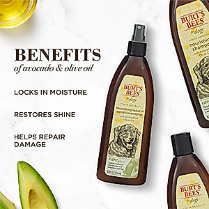 Burt's Bees for Pets Care Plus+ Natural Leave-In Conditioner Spray With Avocado & Olive Oil | Shine Spray for Dogs | Cruelty Free, Sulfate & Paraben Free, pH Balanced for Dogs - Made in USA, 12 Oz