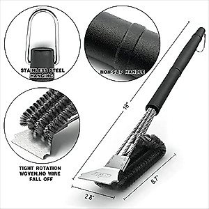BBQ Brush,JIBOERTB,BBQ Grill Brush for Outdoor Grill-Proof Stainless Steel,Grill Accessories,Grill Tools for Outdoor Grill,Weber Grill Accessories