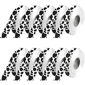 10PCS Cow Print Ribbon Curling Ribbon Cow Ribbon for Children's Party Western Cowboy Theme for Kids Birthday Party Favor Supplies Decorations 10 Yards*10 Rolls