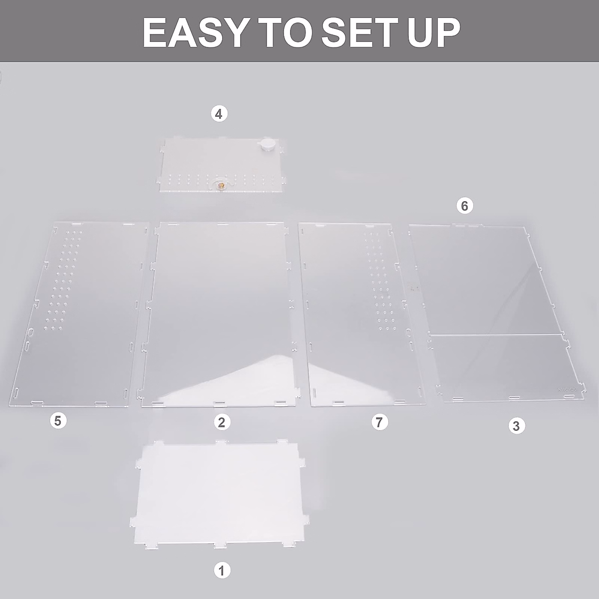 Aiicioo Micro Habitat Terrarium Enclosure 8x6x14 Inches Tarantula Enclosure Box Insect Habitat Clear Acrylic Reptile Feeding Tank for Jumping Spiders Insect Small Tree Dwelling Reptiles