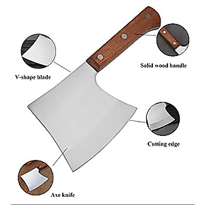 MLG Tools Bone Knife, Full Tang Meat Cleaver Knife Heavy Duty Bone Axe Butcher Cleaver, for big bone and frozen meat