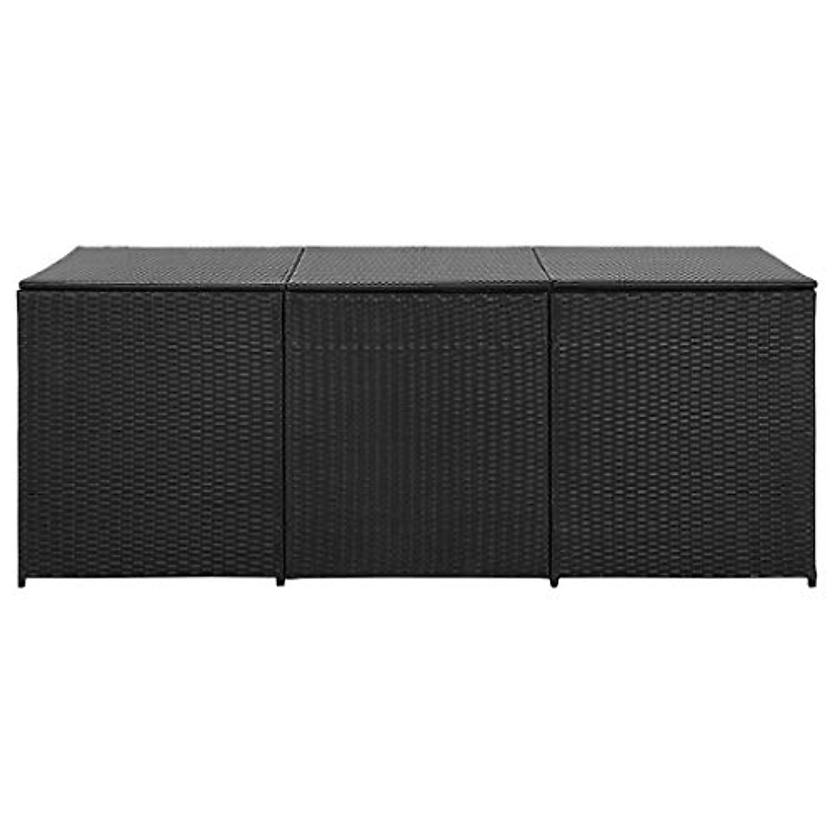 Canditree Outdoor Large Storage Box, Storage Contrainer Rattan, Organizers for Garden Furniture Pillows Cushions (Black)