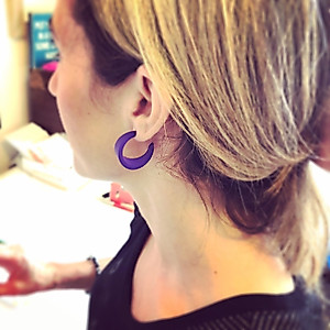 Lilac Purple Hoop Earrings | frosted retro style vintage lucite small marilyn hoops