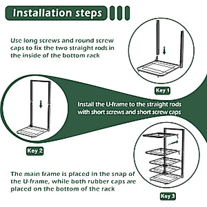 Supfirm 6-Tier Multifunctional Adjustable Pan & Pot Rack for Cabinet, Countertop Organizer, Pot Organizer for Kitchen Organization & Storage, Pot Lid Organizer (Black)