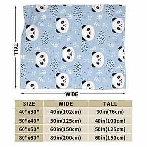 Zeleda Panda Blanket,Flannel Warm Cozy Panda Blankets Comfortable Soft Throw Blanket, for Couch Bed or Travel,Birthday Gifts for Girls Kids Adult 60"X50"(Blue)