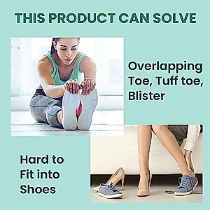 Welnove Gel Toe Separator, 12 Pack Pinky Toe Spacers, Aloe Vera Extract Infused Silicone Little Toe Spacers, Bunion Corrector, Bunion Cushions Pads for Preventing Rubbing & Relieve Pressure