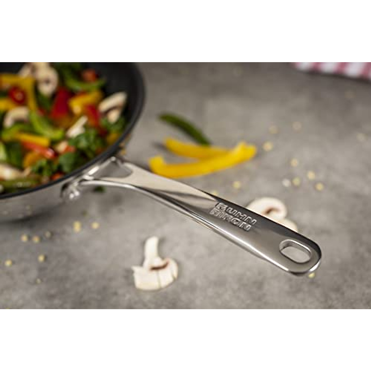 KUHN RIKON Allround Oven-Safe Induction Non-Stick Wok, 24 cm, Stainless Steel, Silver