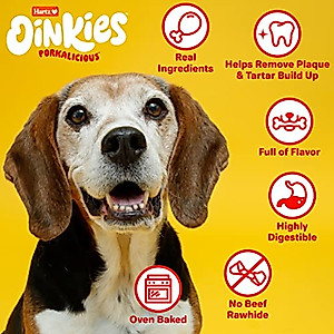 Hartz Oinkies Smoked Pig Skin Bacon Flavored Wrap Dog Treat Chews - 8 Pack