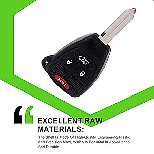 SCITOO Compatible fit for 2PCS Uncut Keyless Entry Remote Key Fob 4 Button Replacement for Jeep/for Dodge/for Chrysler Series OHT692713AA
