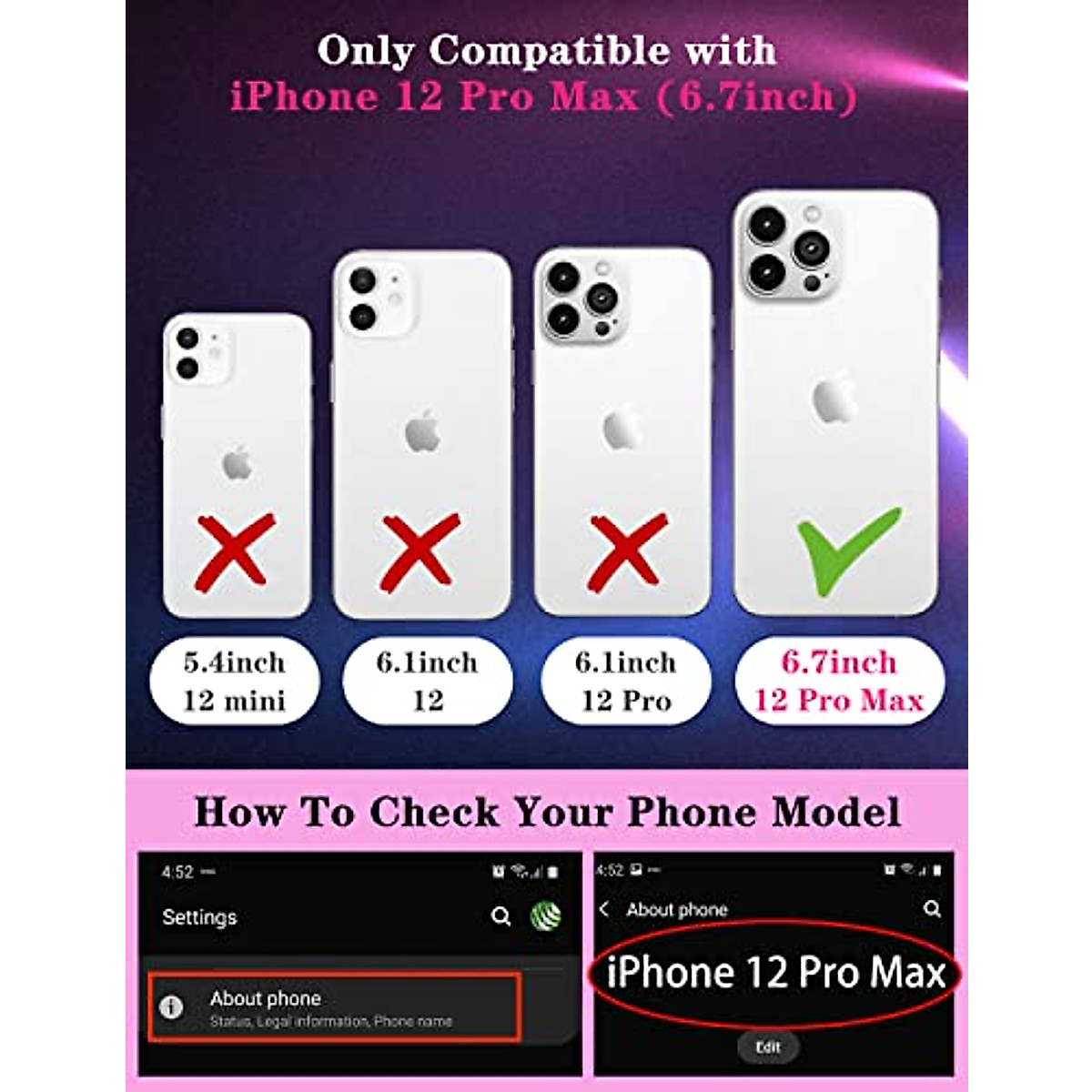 Goocrux (2in1 for iPhone 12 Pro Max Case Skull Skeleton for Women Girls Cute Girly Phone Cover Goth Design with Slide Camera Cover+Ring Holder Teen Cases for iPhone 12 ProMax 6.7''