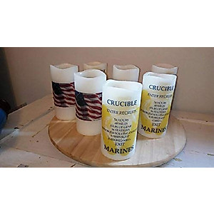 CRUCIBLE CANDLE with yellow footprints and EGA- United States Marine Corps (USMC) non-personalized