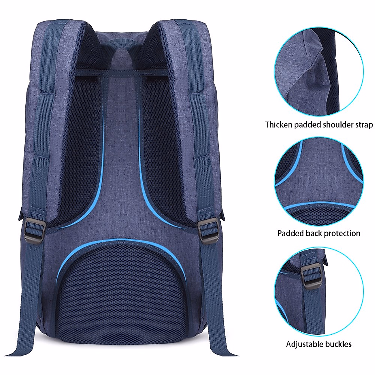 KAUKKO Travel Laptop Backpack Outdoor Rucksack Causal backpack Fits 15.6"(Oxford Blue)