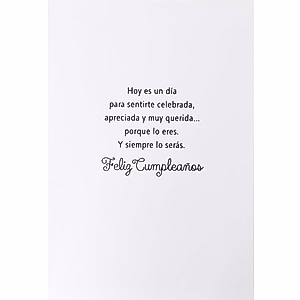 Greeting Card Feliz Cumpleanos Sobrina - Happy Birthday to Niece in Spanish Espanol Hoy es un dia para sentirte celebrada, apreciada y muy querida