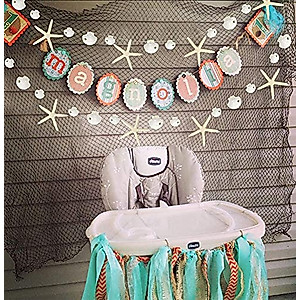 Decor365 Flat Paper White Finger Starfish Sea Shell Garland Ocean Coastal Nautical Party Decoration Starfish Cutouts Hanging Bunting Banner Under The Sea Mermaid Wish Birthday Beach Wedding Decor