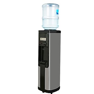 Vilobos Top Loading Water Dispenser Hot/Cold Water Cooler Dispenser-Holds 3 or 5 Gallon Bottles, Child Safety Lock,Removable Drip Tray for Home Office,Black