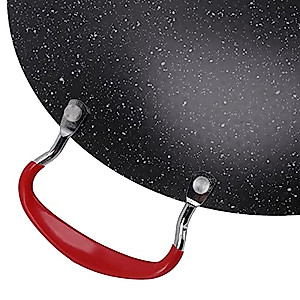 Korean BBQ Grill Pan, Non Stick with Anti Scalding Handle Round Barbecue Gill Plate for Gas Ceramic Stove(30cm)