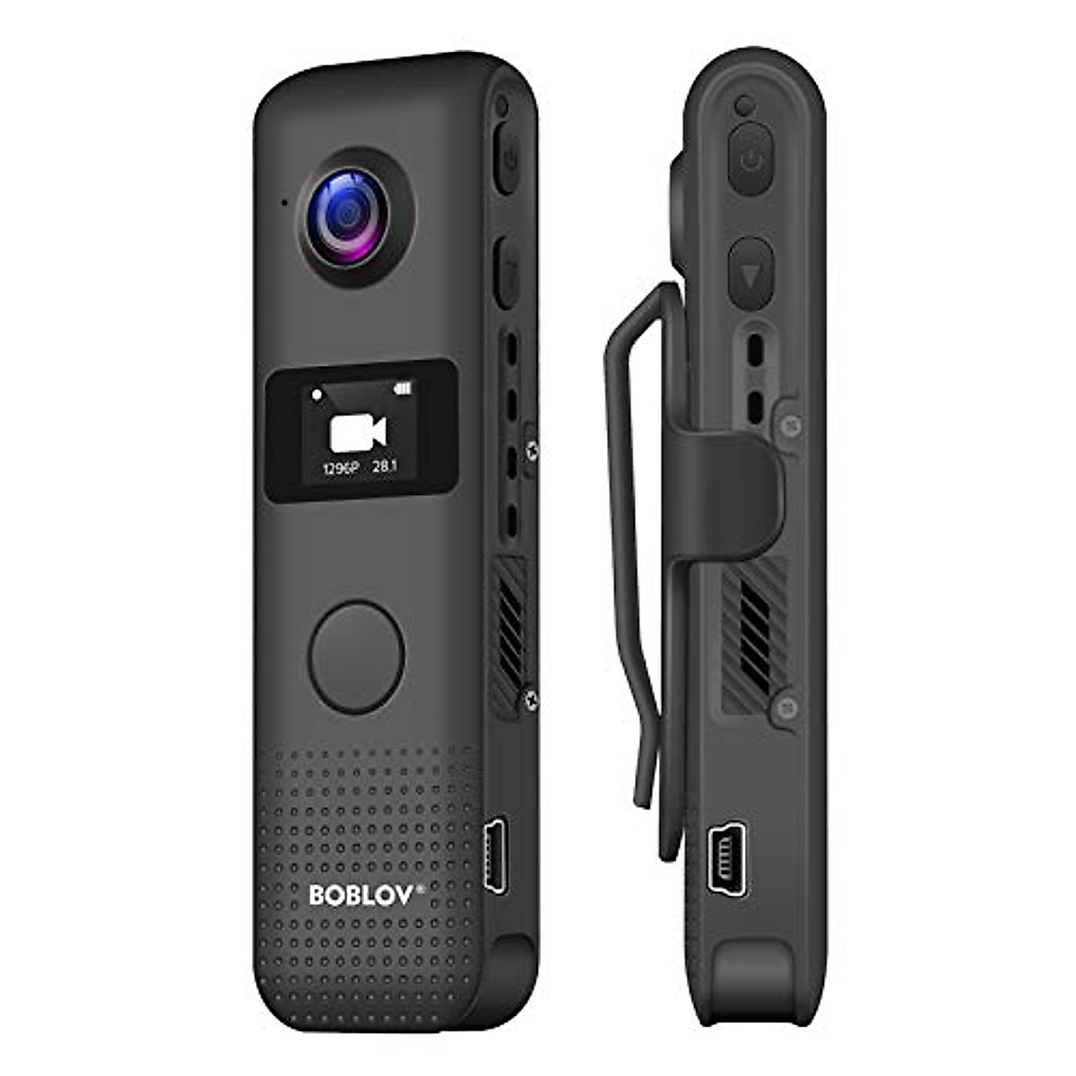 BOBLOV C18 WiFi Small Body Camera, 32GB Outdoor Mini Camera, 1296P Mini Body Worn Camera with OLED Screen, 3.5 Hours 1080P Recording Support WiFi, One Big Button for Recording (Built-in 32G)