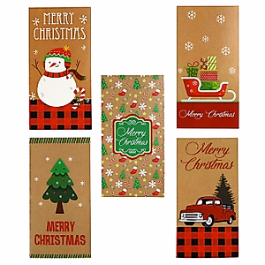 Iconikal Kraft Christmas Gift Card/Money Holders and Envelopes, 30-Count