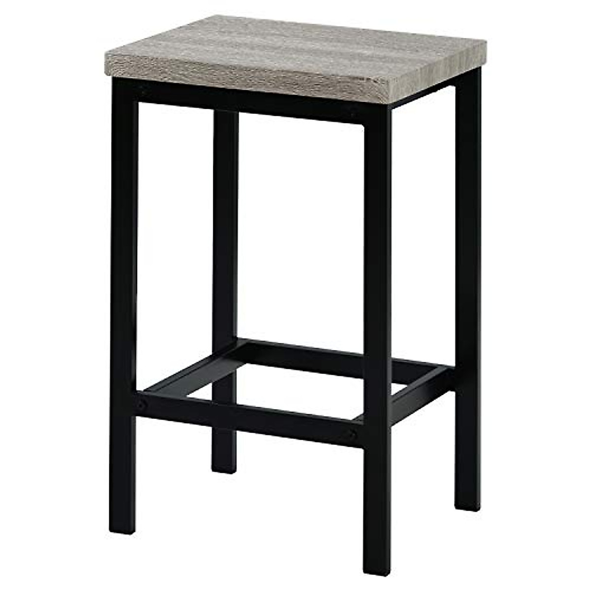 XD Designs 4-Piece Counter Height Extra Long Dining Table Set, Bar Table Set with 3 Stools, Side Table with Footrest Pub Kitchen Set (Gray)