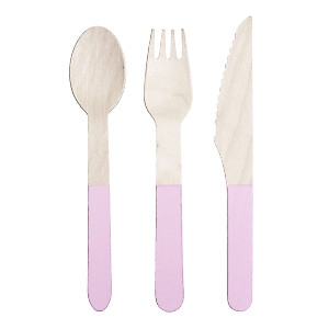 Meri Meri Pink Wooden Cutlery Set