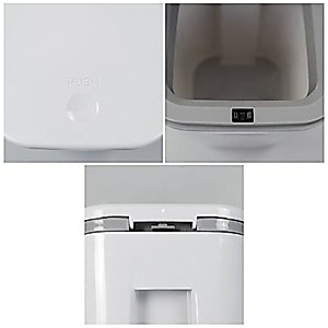 Idomy 0.5 Gallon Tiny Desktop Push-Button Trash Can, Mini Garbage Can, Gray