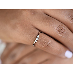 Blossom and Hue 18K Gold Plated Sterling Silver & Cubic Zirconia Curved Wedding Band