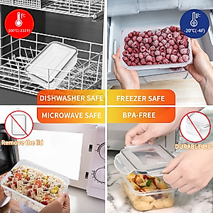 GEIKR 40 PCS Plastic Food Storage Containers with Lids Airtight, BPA-Free Leakproof Meal Prep Containers Reusable,Microwave & Dishwasher & Freezer Safe,Includes Labels & Pen