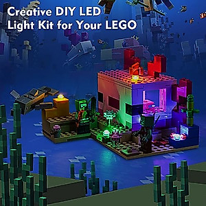 LocoLee Led Light Kit for Lego The Axolotl House 21247, Minecraft Lighting Set Compatible with Lego 21247 (No Lego Model), DIY Décor Lights for Lego Building Blocks