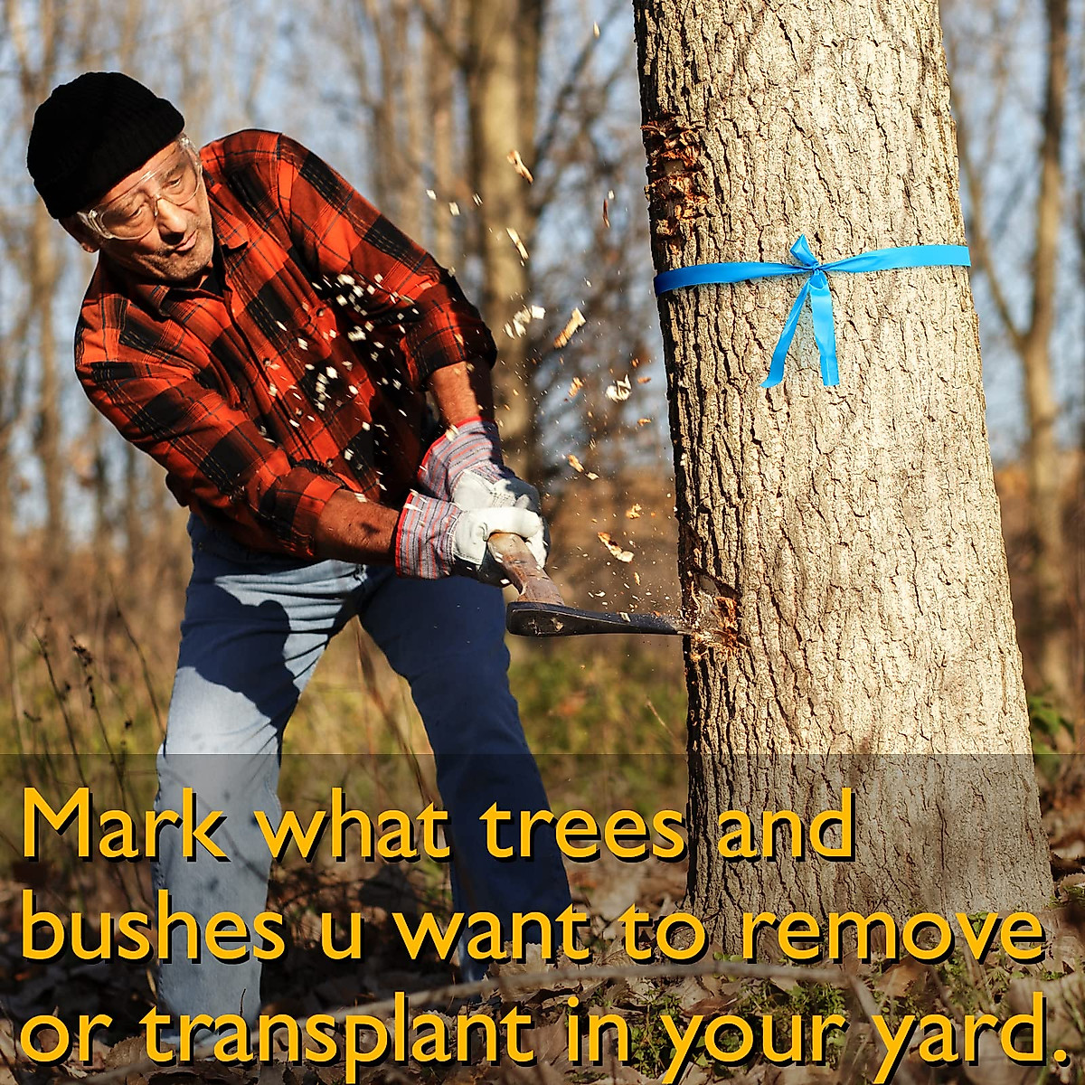 GUFJUCH Flourescent Flagging Tape, Non-Adhesive Plastic Ribbon Neon Marking Roll, for Tree Marking, Hunting Trail Tape, Boundaries and Hazardous Areas Marking, 4 Colors 0.78'' X 200'