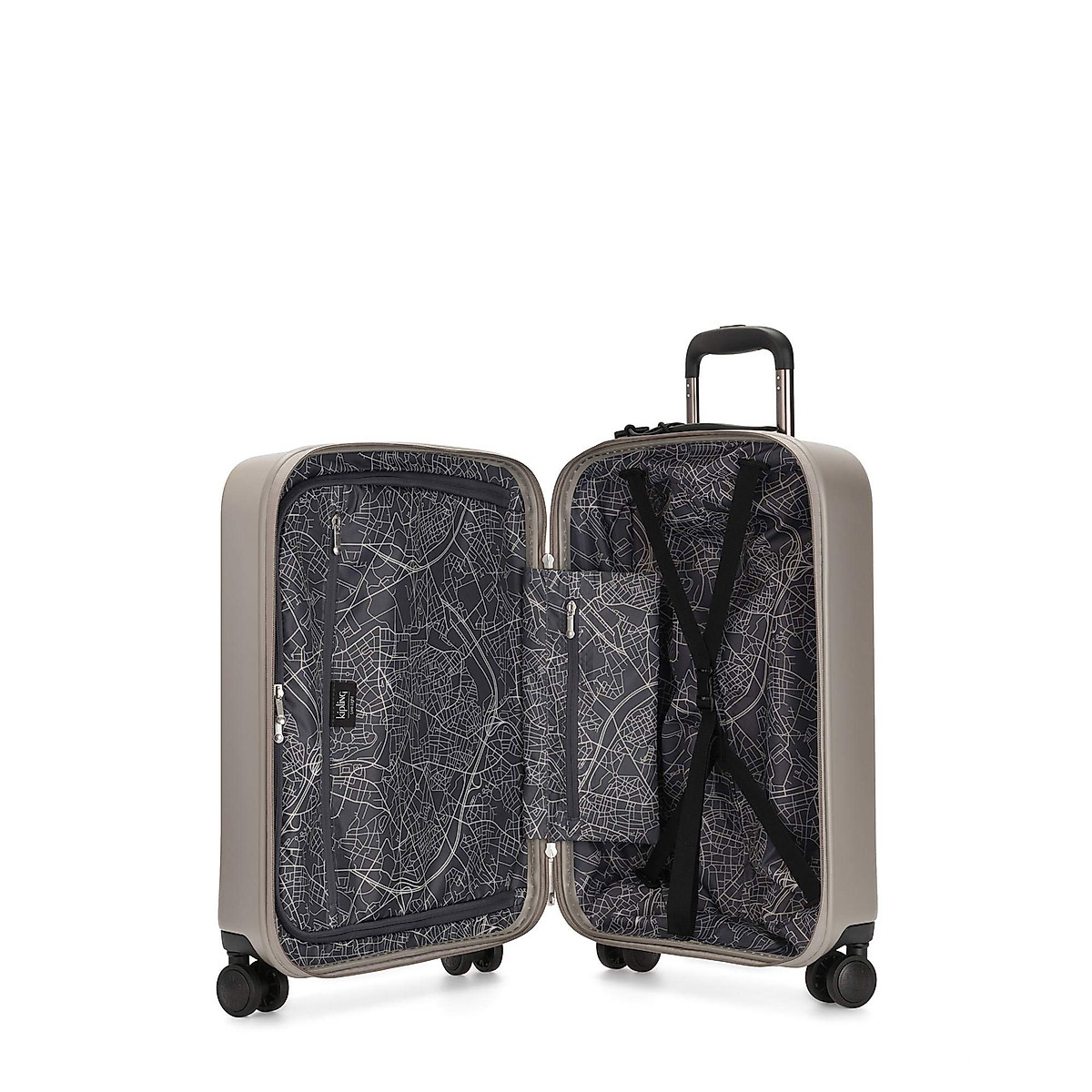 Curiosity Small Metallic 4 Wheeled Rolling Luggage