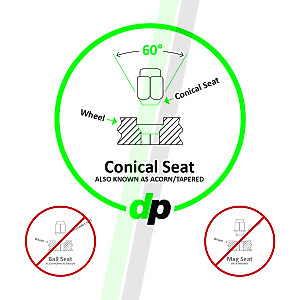 DPAccessories 20 Black Lug Nuts for Chrysler 300 Dodge Charger Challenger - Replaces 6509422AA LCB3D8HEOBK04020