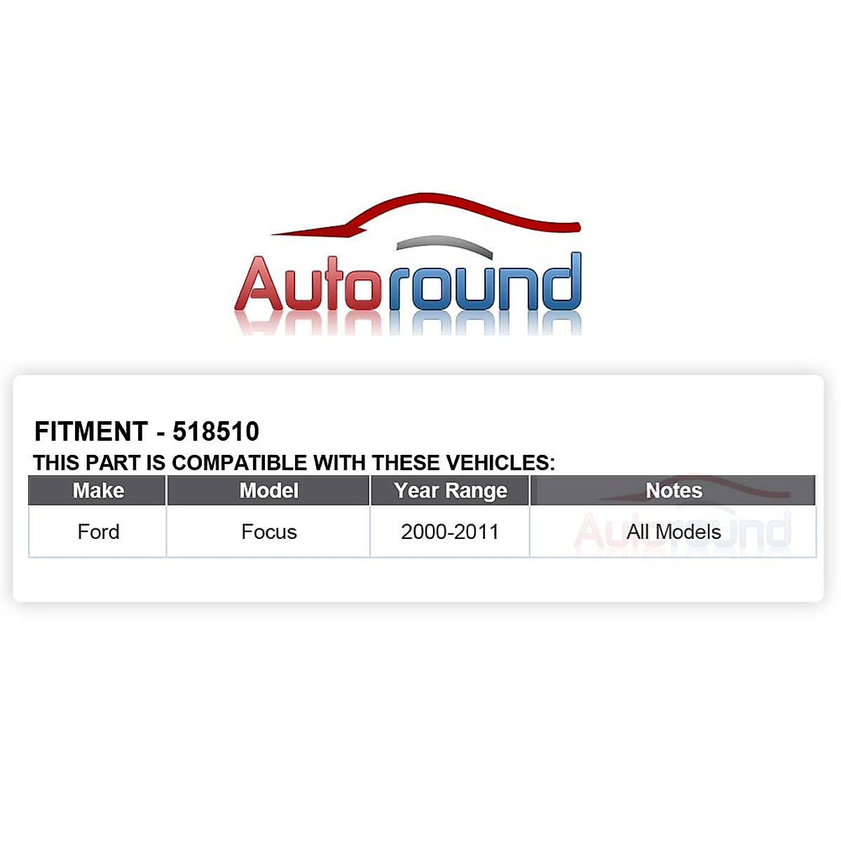 Autoround 518510 [2-Pack] Front Wheel Bearing and Hub Assembly Kit Fit for Ford Focus 2000-2011 4 Lug